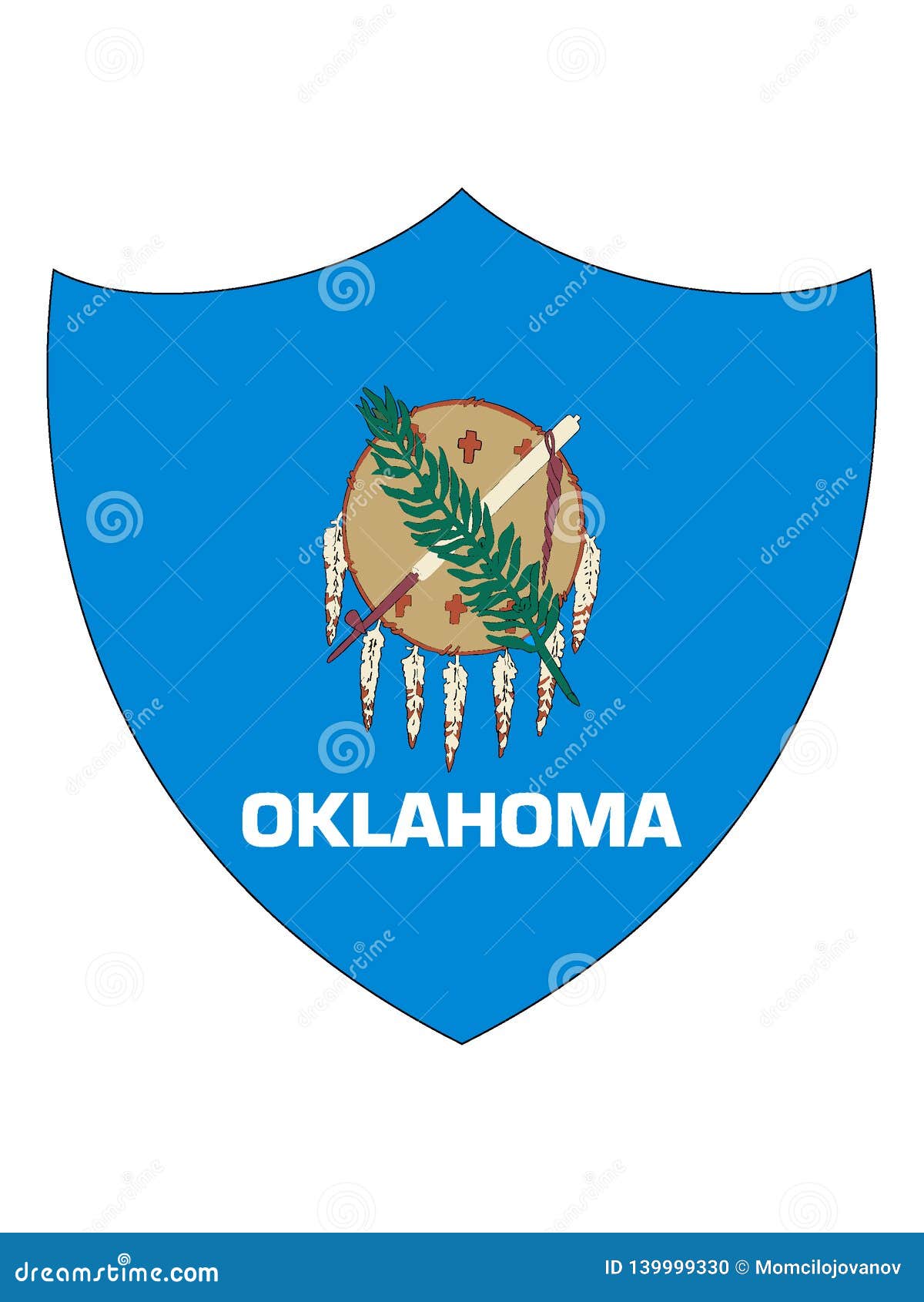 Shield Flag of USA State of Oklahoma Stock Vector - Illustration of ...