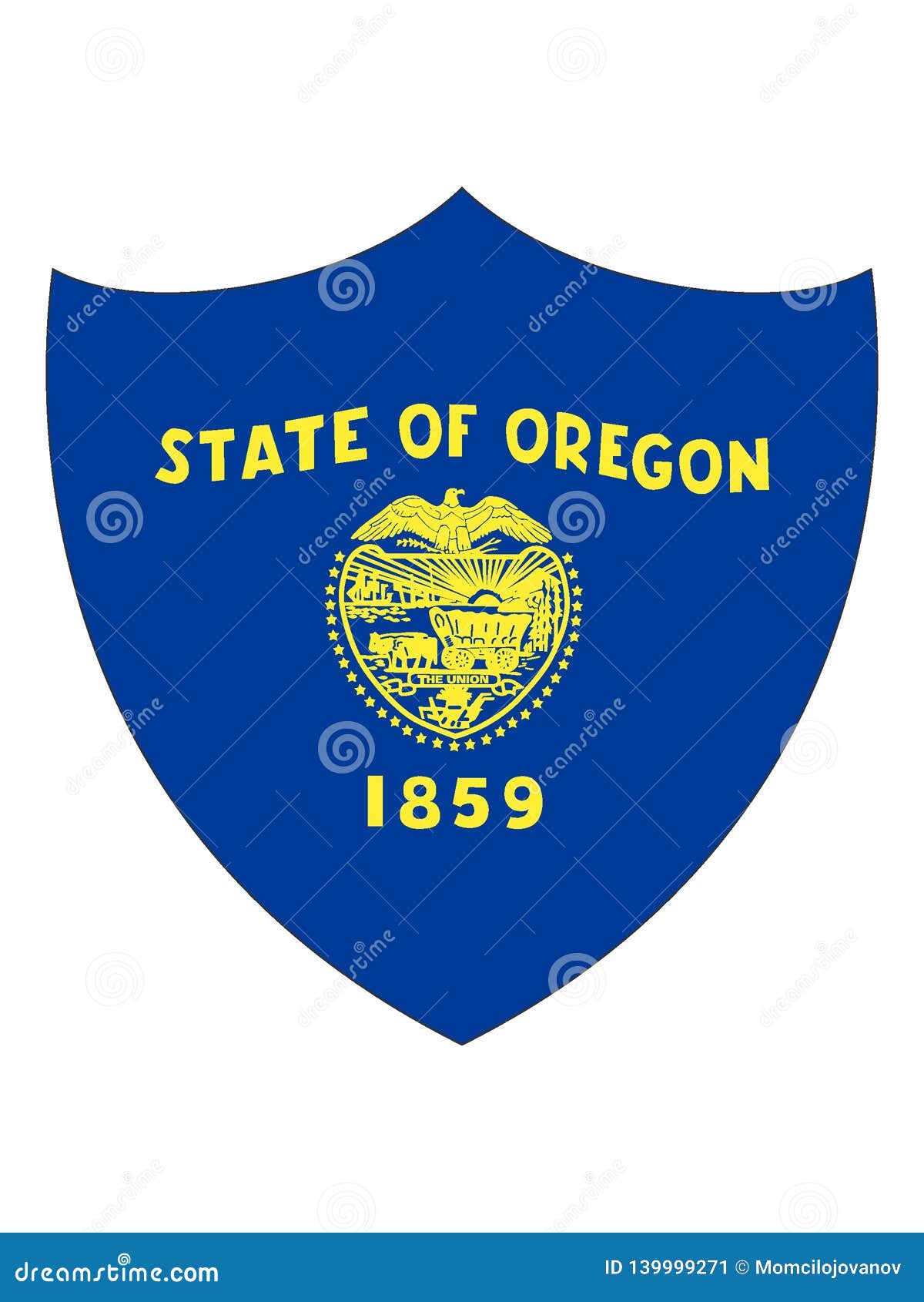 Shield Flag of USA State of Oregon Stock Vector - Illustration of state ...