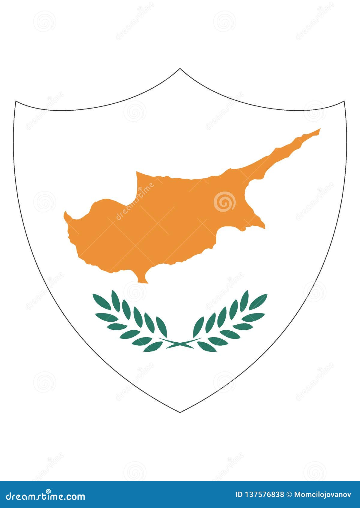 Shield Shaped Flag of Cyprus Stock Vector - Illustration of israel ...