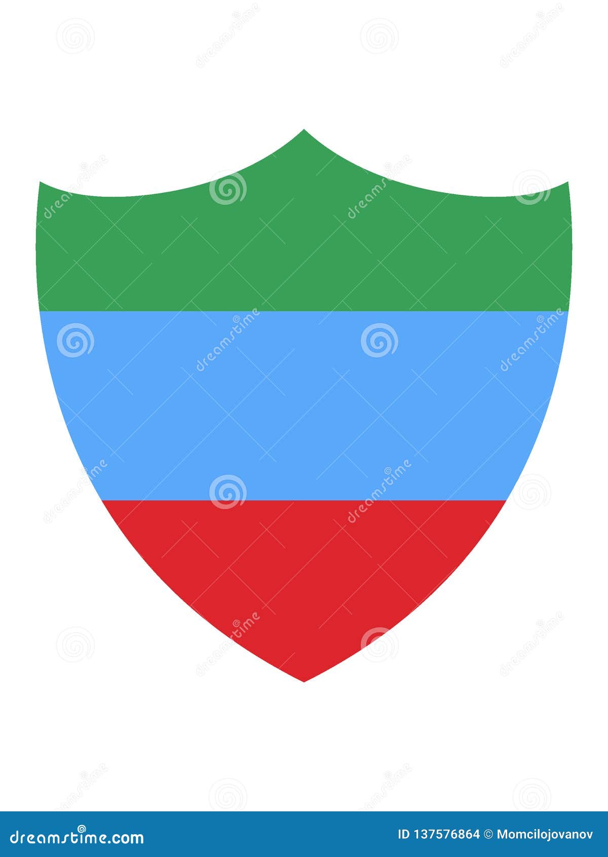 Shield Shaped Flag of Dagestan Stock Vector - Illustration of emirates ...