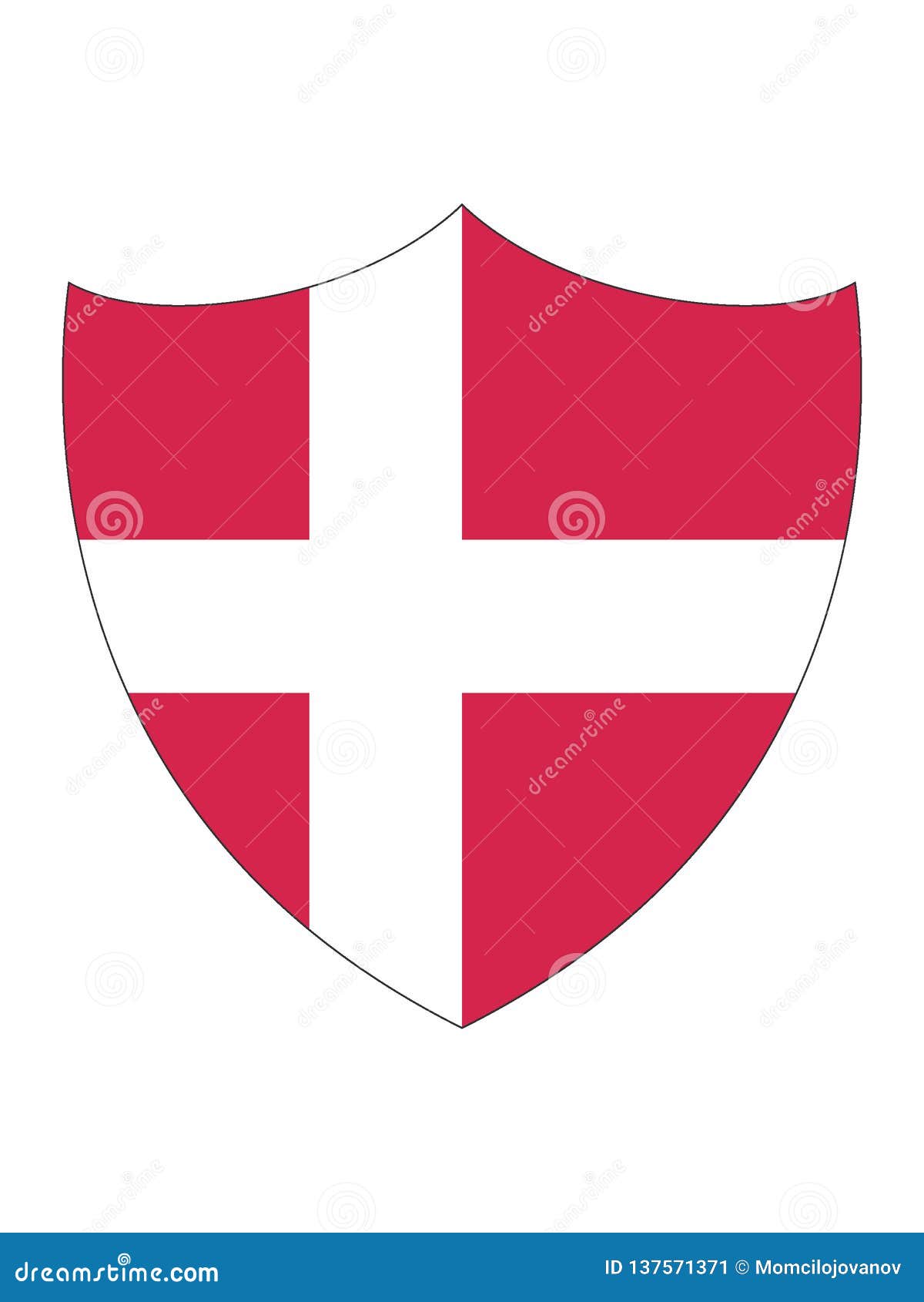 Shield Shaped Flag of Denmark Stock Vector - Illustration of flag ...