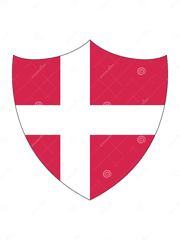 Shield Shaped Flag of Denmark Stock Vector - Illustration of flag ...