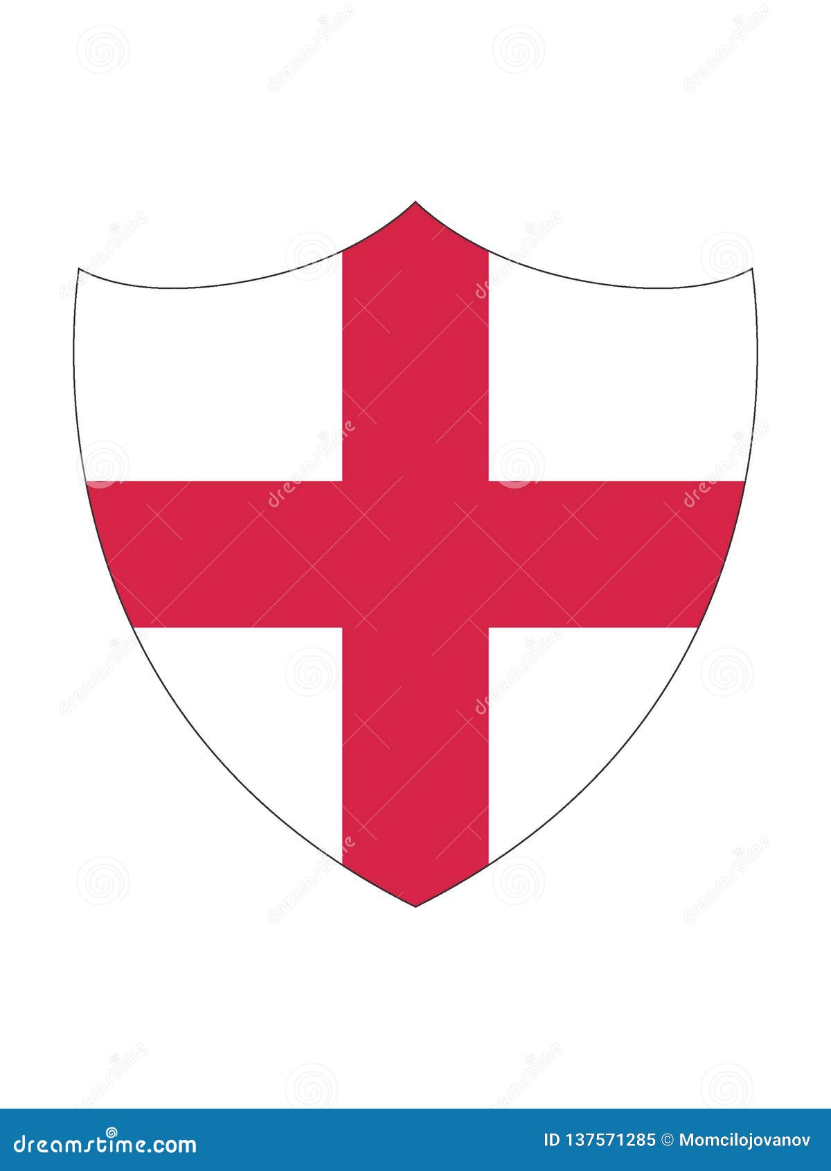 Shield Shaped Flag of England Stock Vector - Illustration of canada ...