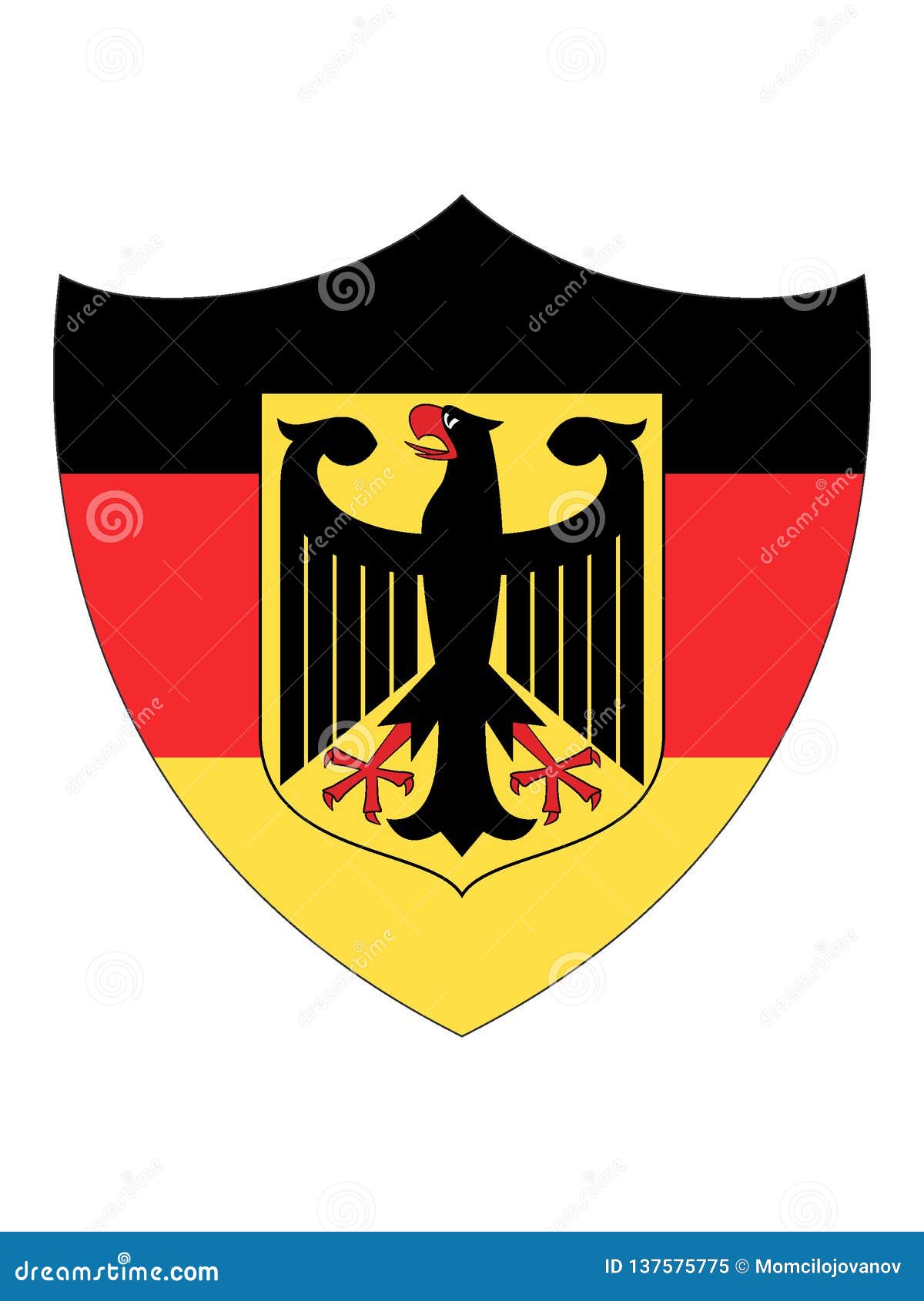 Shield Shaped Flag of Germany with Coat of Arms Stock Vector ...