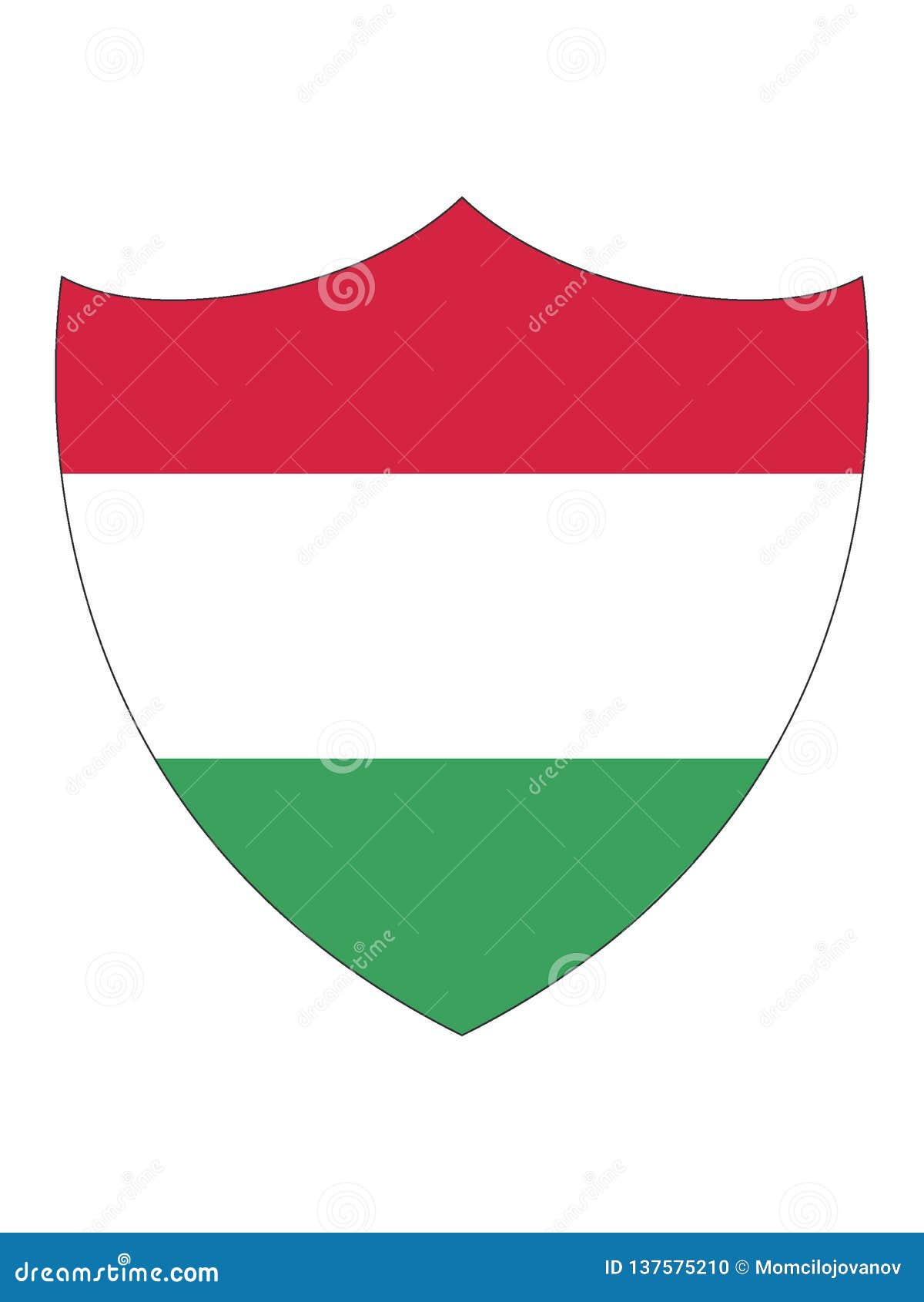 Shield Shaped Flag of Hungary Stock Vector - Illustration of european ...