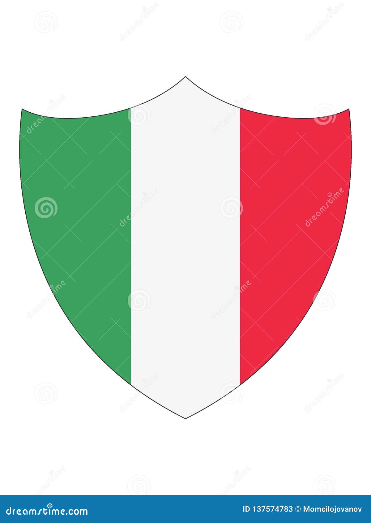 Shield Shaped Flag of Italy Stock Vector - Illustration of angola ...