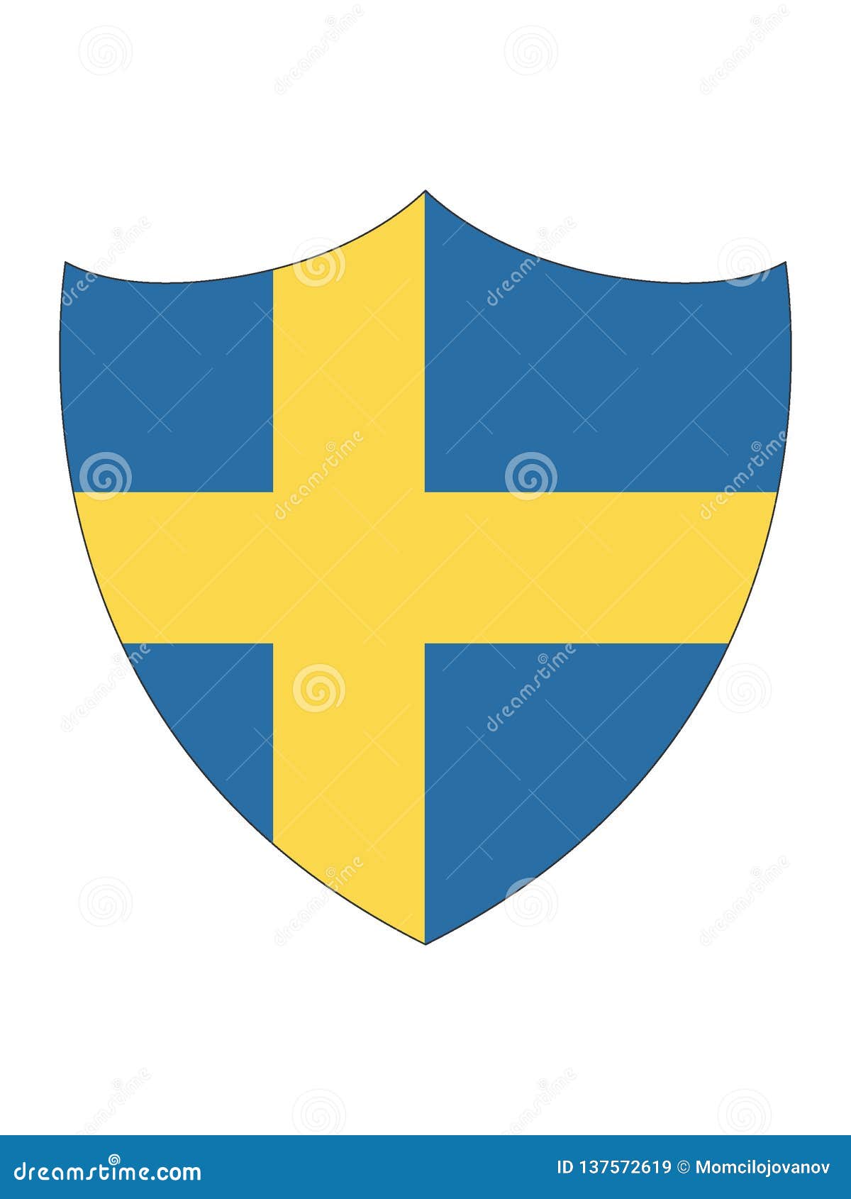 Shield Shaped Flag of Sweden Stock Vector - Illustration of england ...