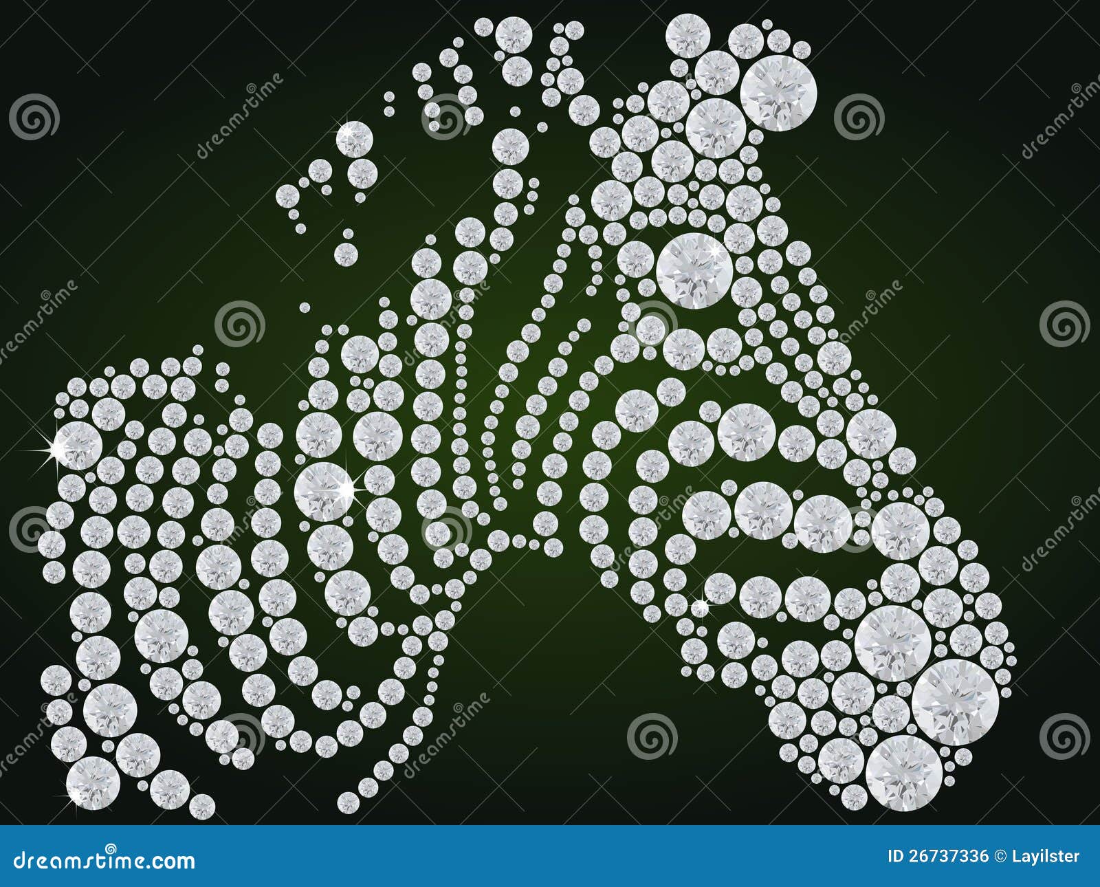 Vector Illustration of Shiny Diamond Zebra Stock Vector - Illustration ...