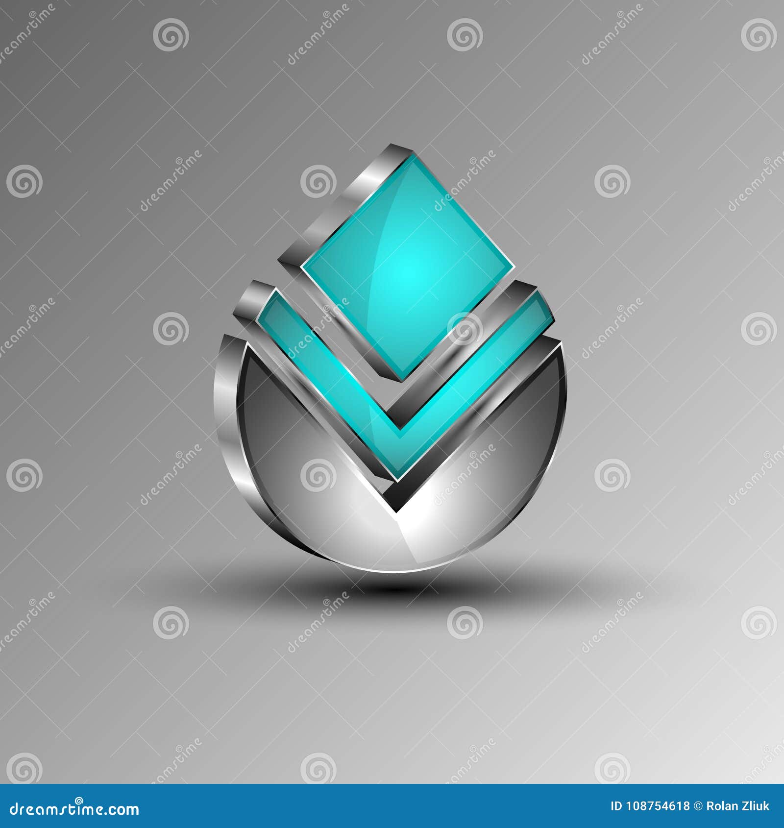 The Vector 3d.Shiny Futuristic Emblem Stock Vector - Illustration of ...