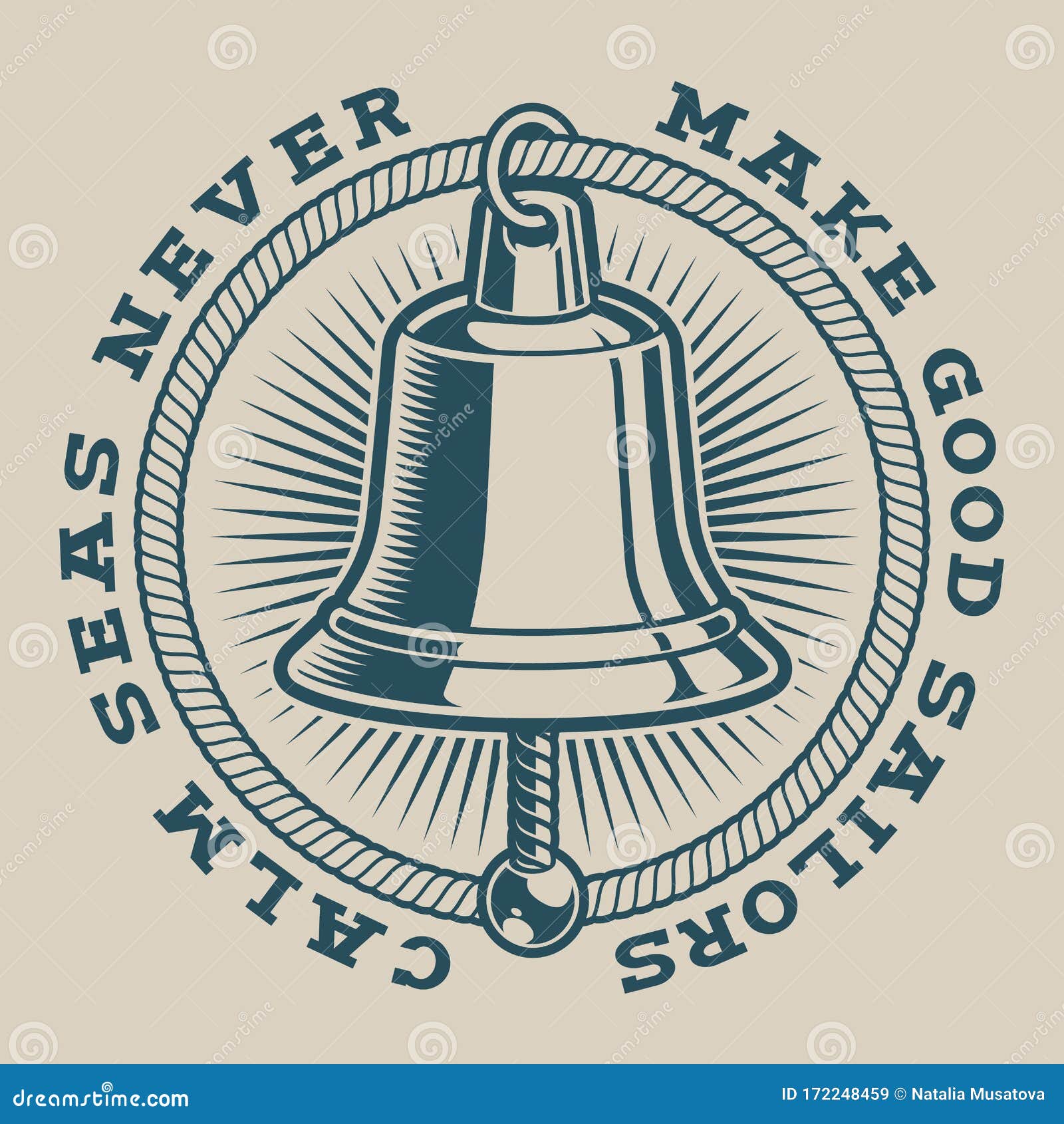 Vector Illustration of a Ship Bell on a White Background. Stock Vector ...