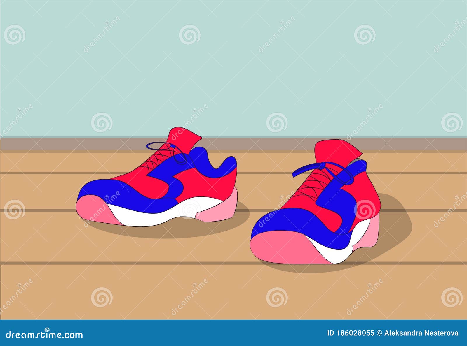 Vector Illustration of Shoes that Stands in the Room Stock Vector ...