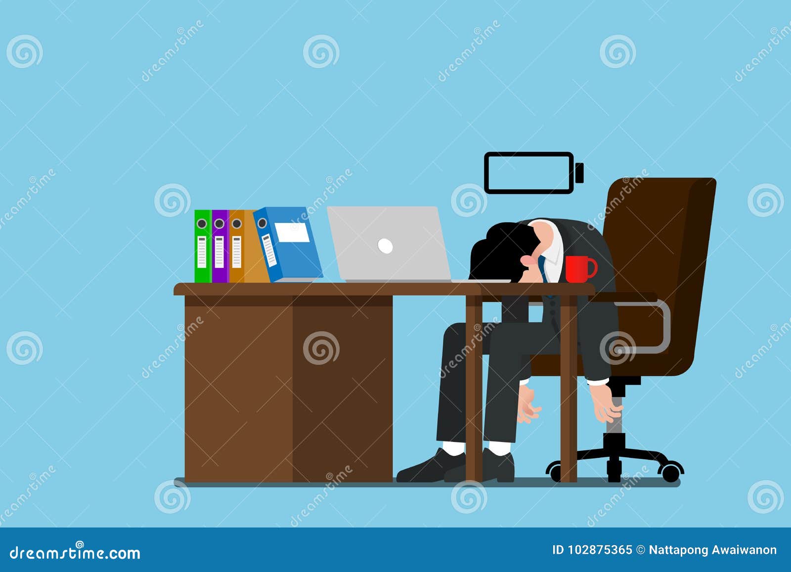 Businessman Who Run Out of Energy, Exhausted and Cannot Continue His ...