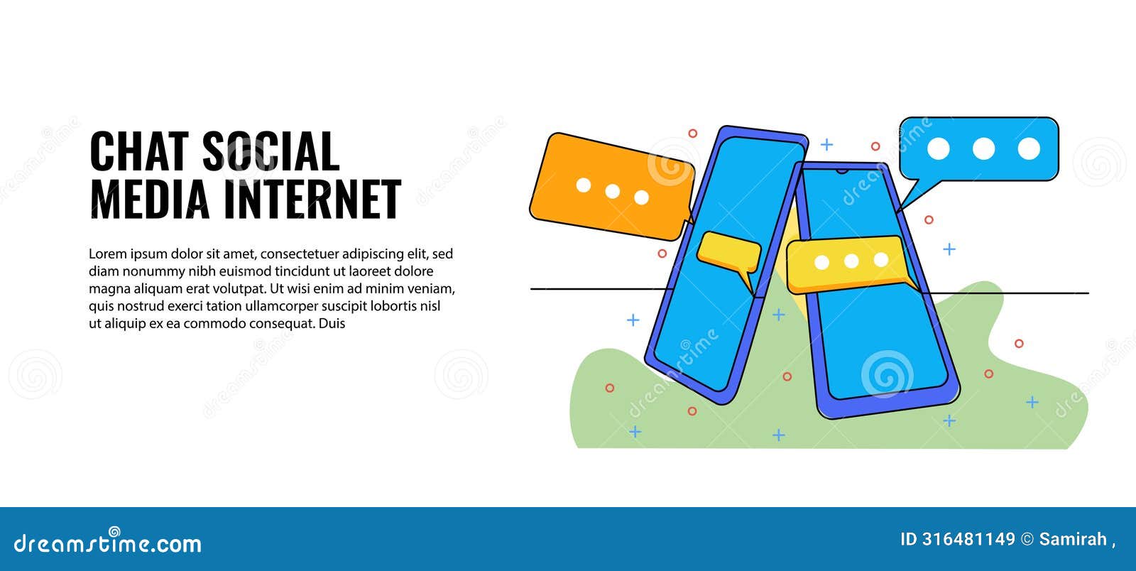 Vector Illustration Show Interface Design of Messenger App Stock Vector ...