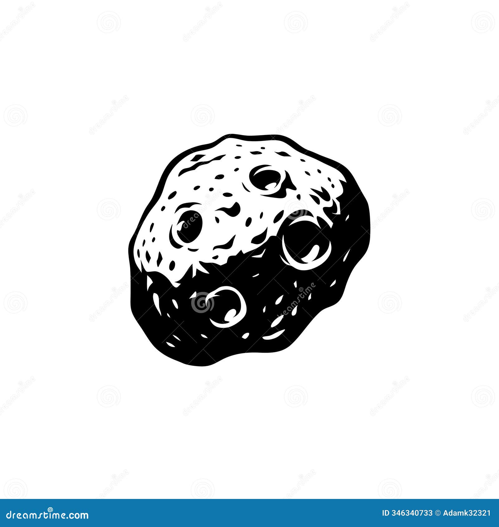 Vector Illustration of Detailed Asteroid Surface in Space for ...