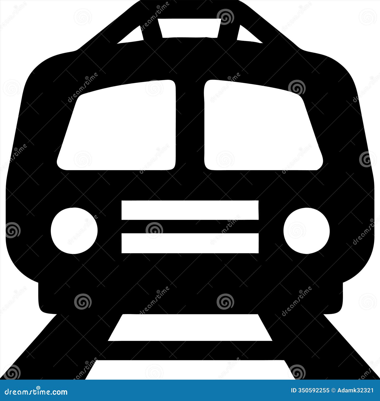 Vector Illustration of Front View Train for Transportation and Railway ...
