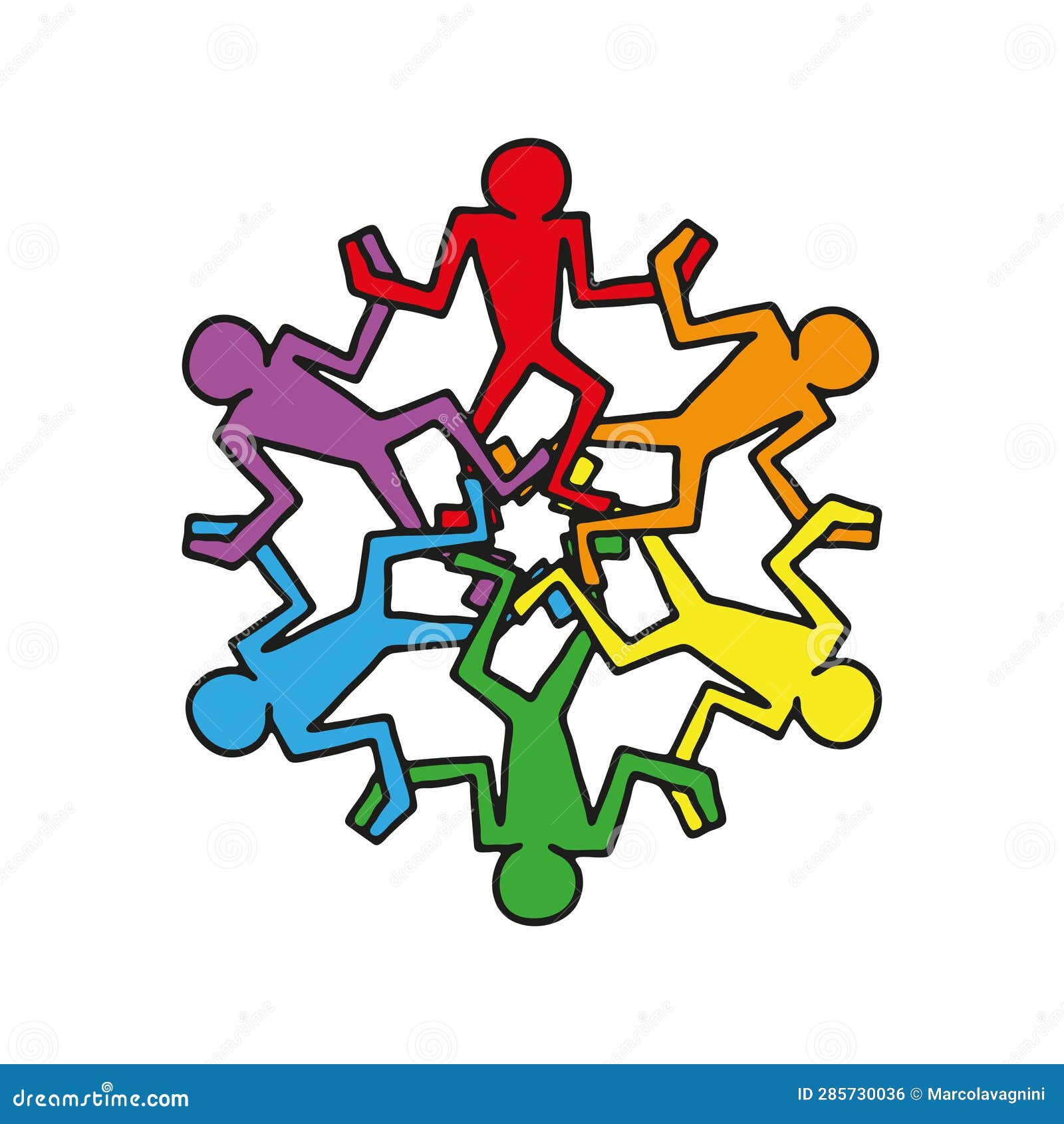 Vector Illustration Showcasing a Group of Empowered Individuals Forming ...