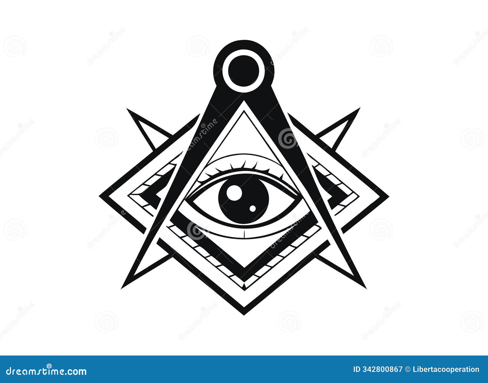All-Seeing Eye and Compass Illustration for Masonic and Esoteric ...