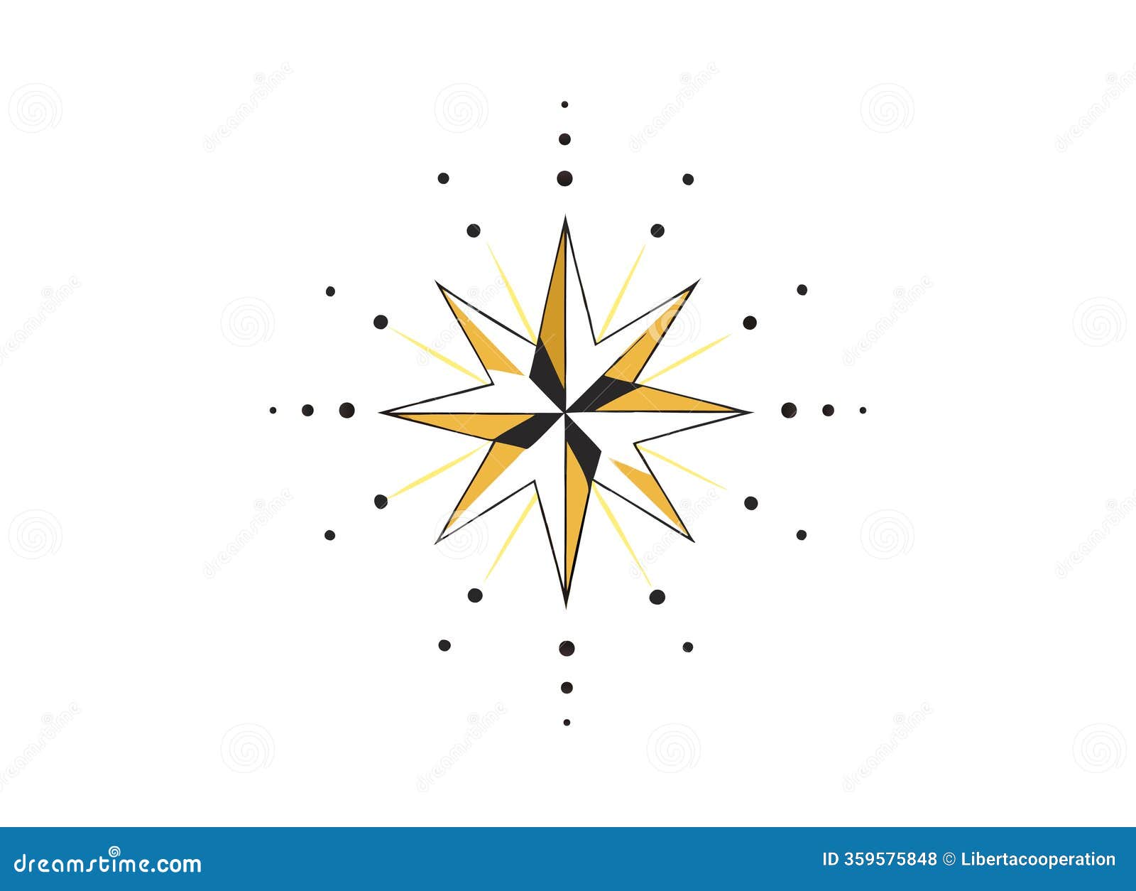 Elegant Compass Rose Design Illustration - Vector Art Stock Vector ...