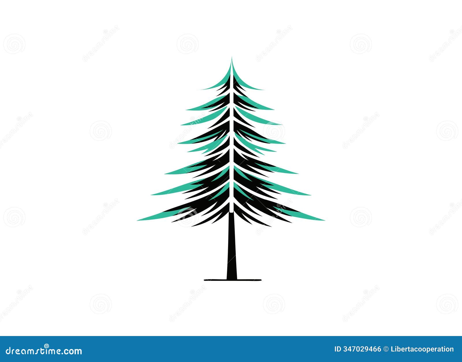 Minimalistic Evergreen Tree Illustration - Nature Vector Art Stock ...