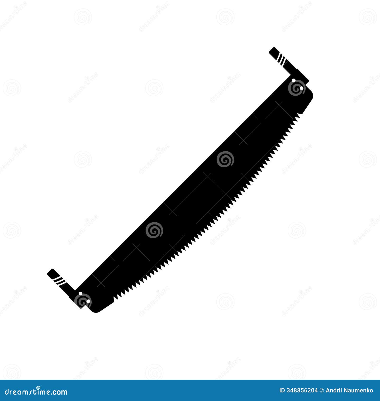 Serrated Dual-Handed Saw Silhouette Vector Stock Illustration ...