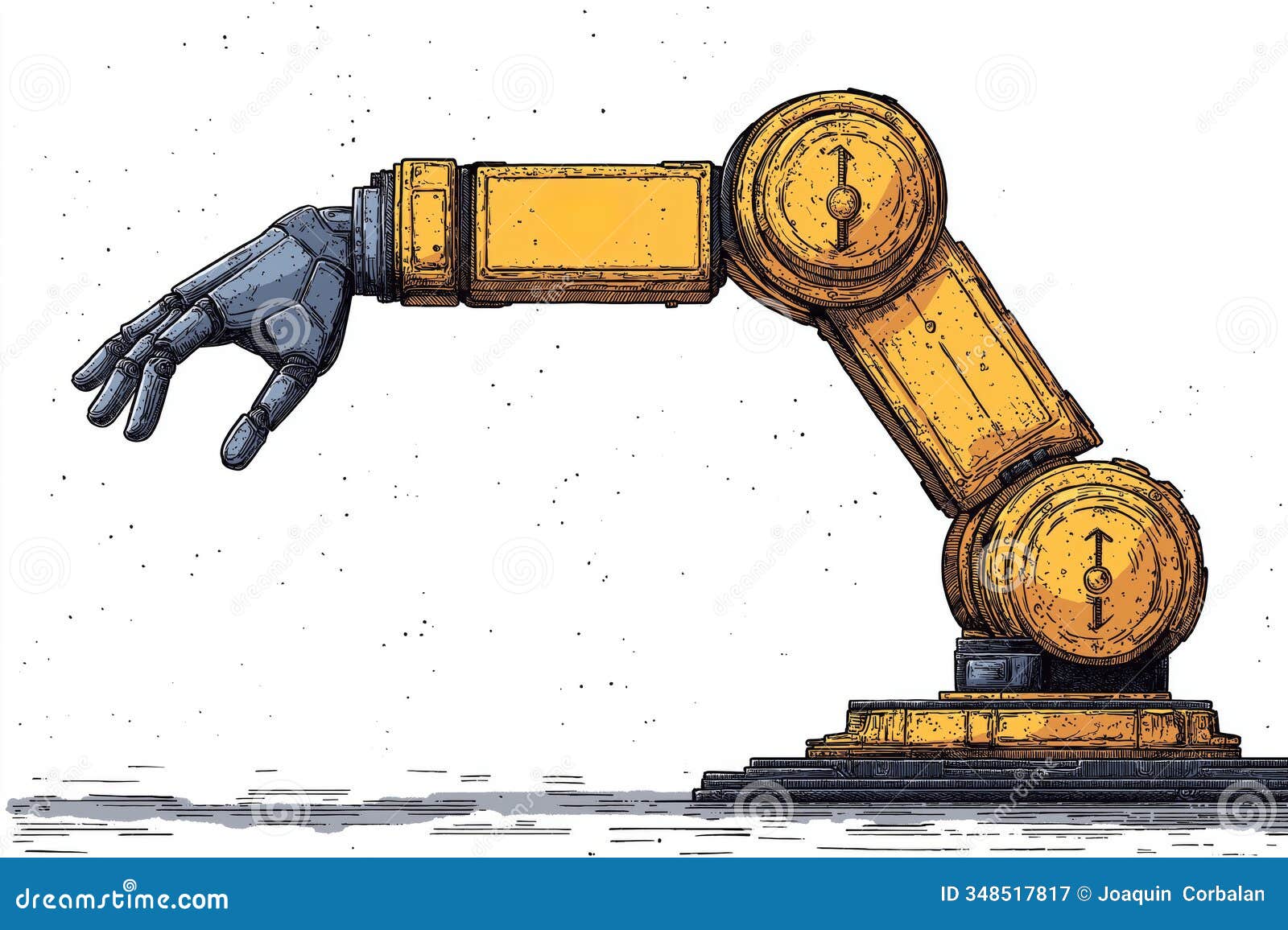 Vector Graphic of a Stop Sign and Robot Arm Representing Limits Stock ...