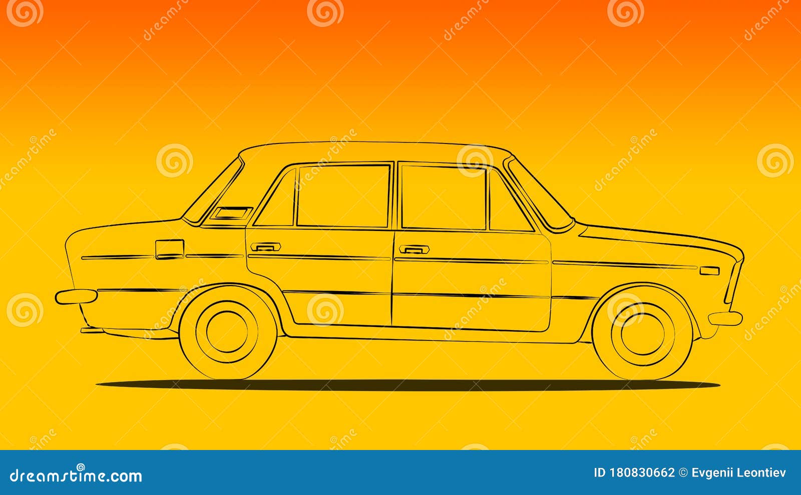 Illustration. Side View. `Lada` VAZ-2106 Car Stock Illustration ...