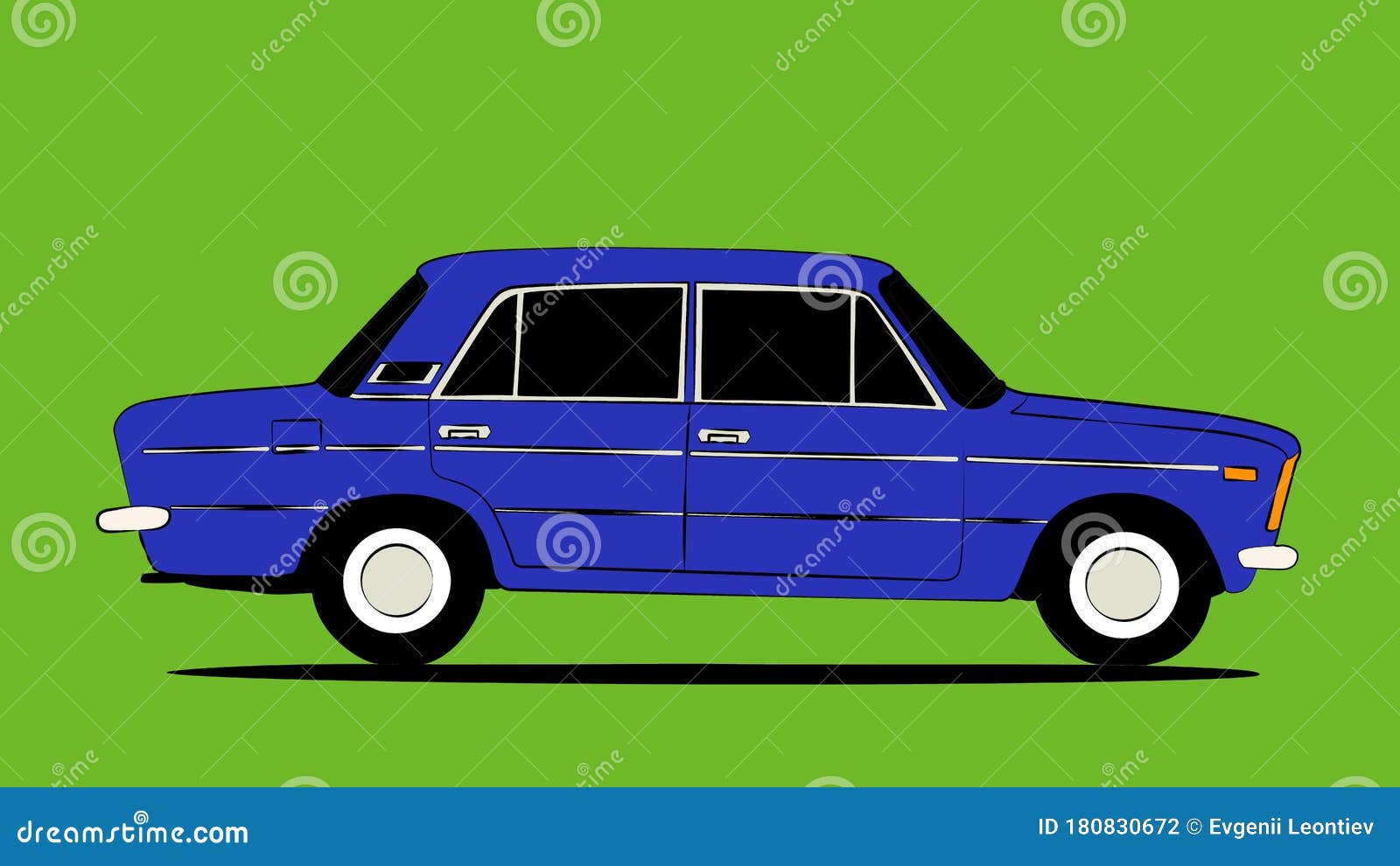 Illustration. Side View. `Lada` VAZ-2106 Car Stock Illustration ...