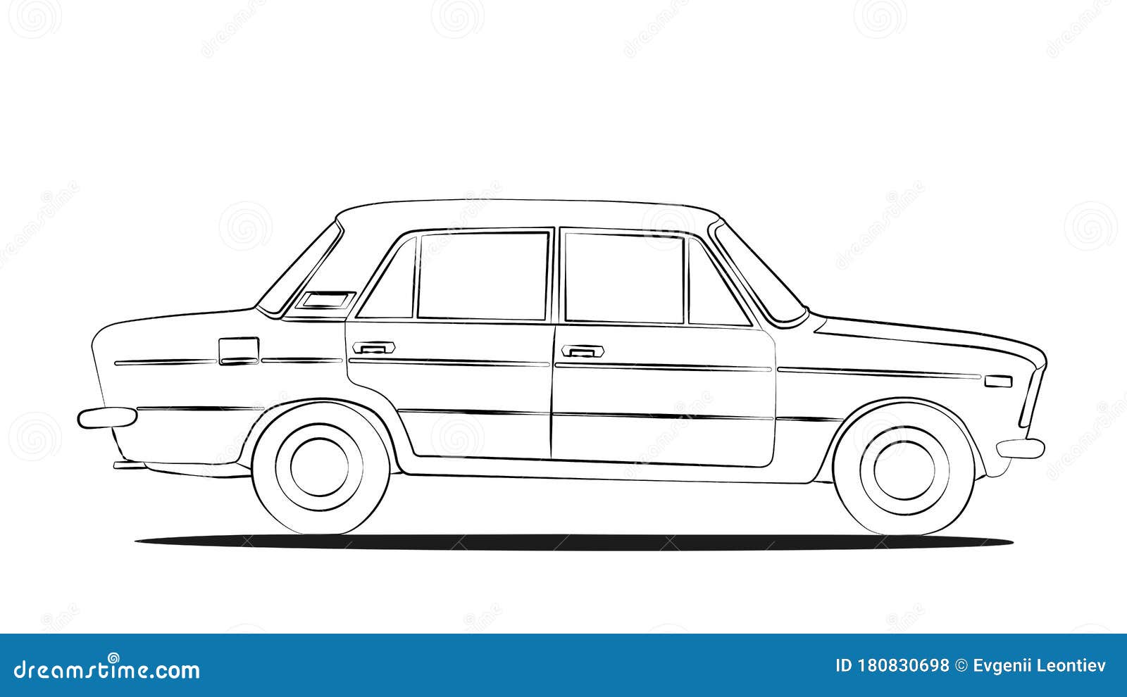 Illustration. Side View. `Lada` VAZ-2106 Car Stock Illustration ...
