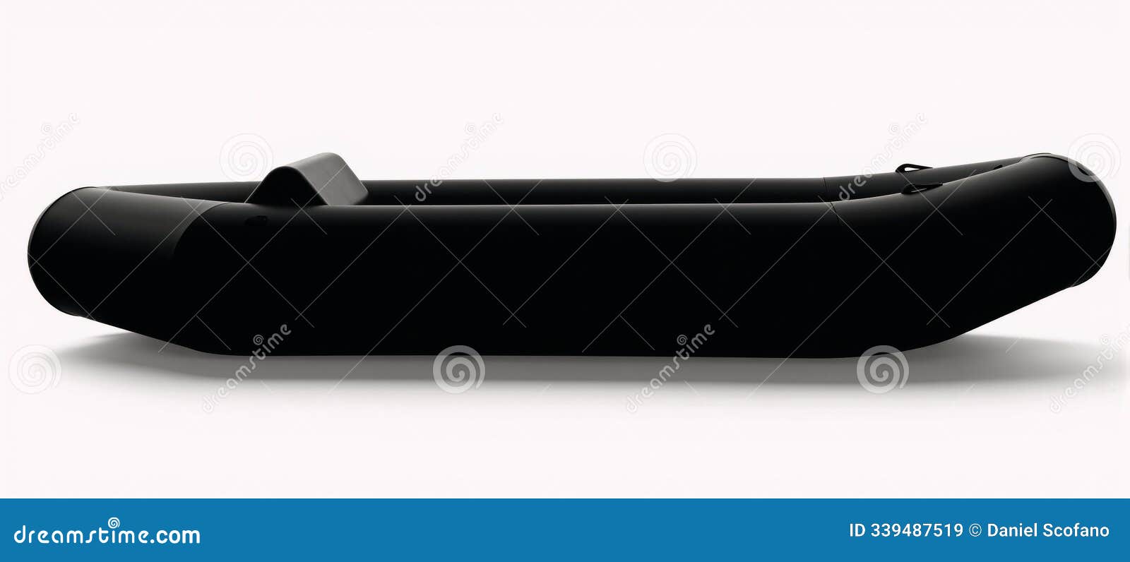 Vector Illustration Side View Silhouette of Isolated White Raft ...