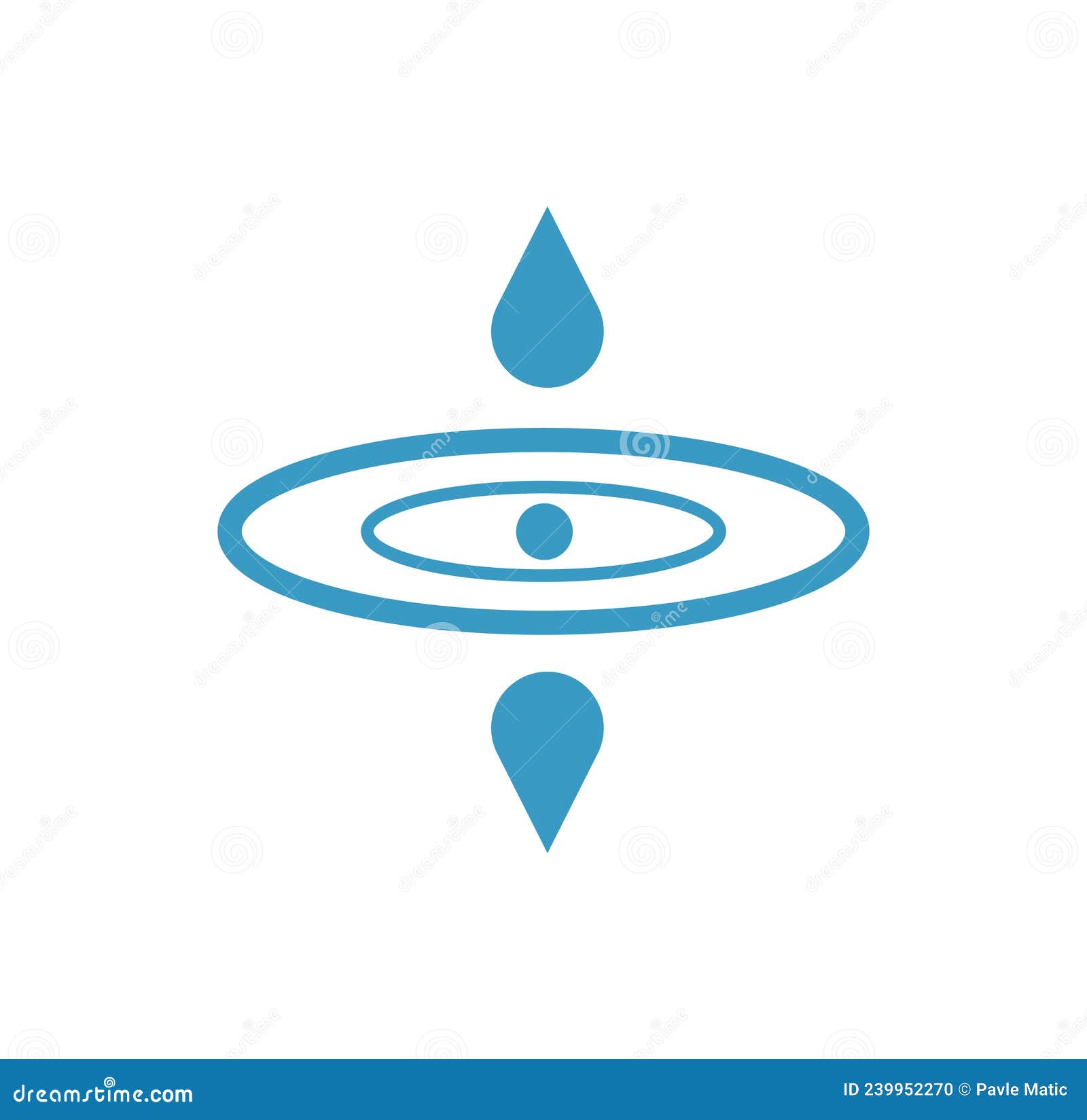 Drop of Water Falling Isolated on White Background Stock Vector ...