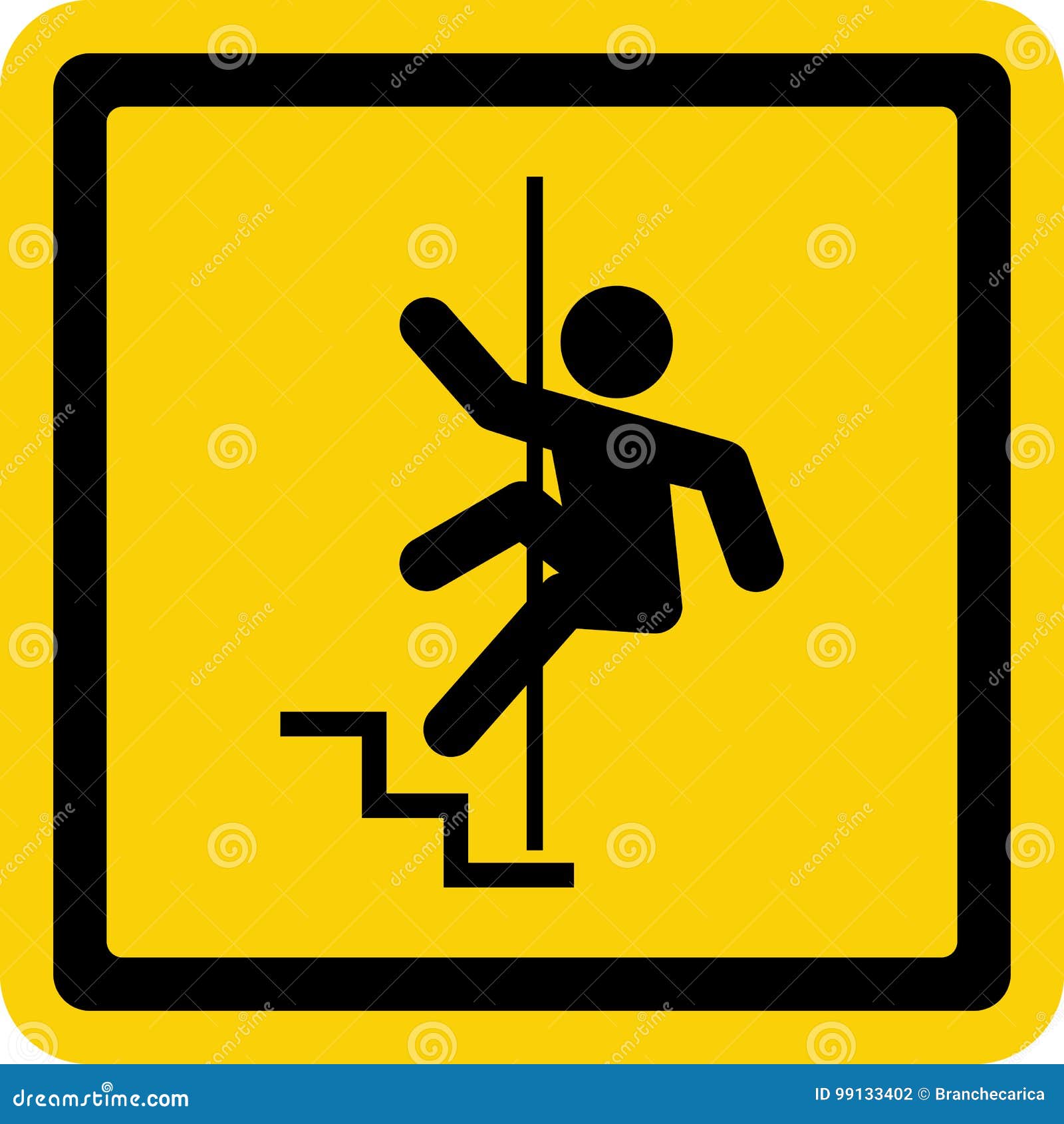 Warning Fall From Heights Symbol Sign ,Vector Illustration, Isolate On ...