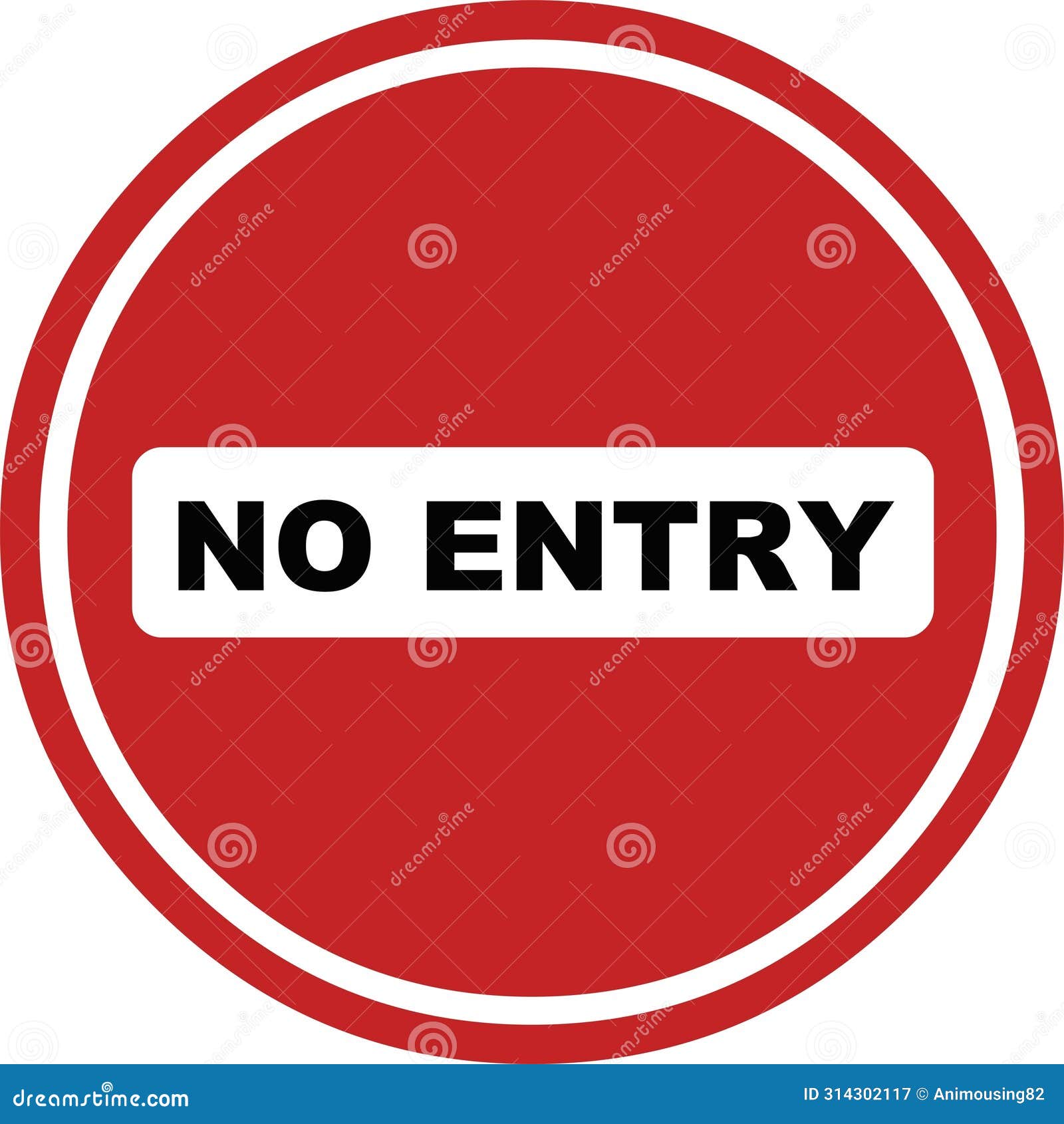 Vector Illustration Signs No Entry Word Stock Vector - Illustration of ...