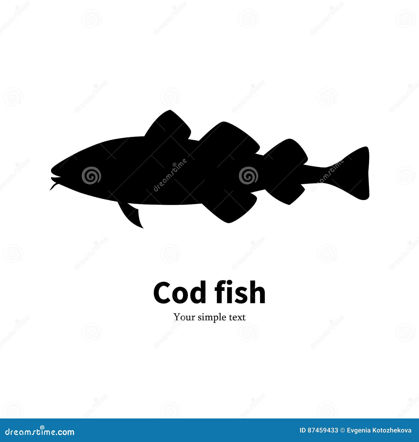 Vector Illustration Silhouette of Cod Fish Stock Vector - Illustration ...