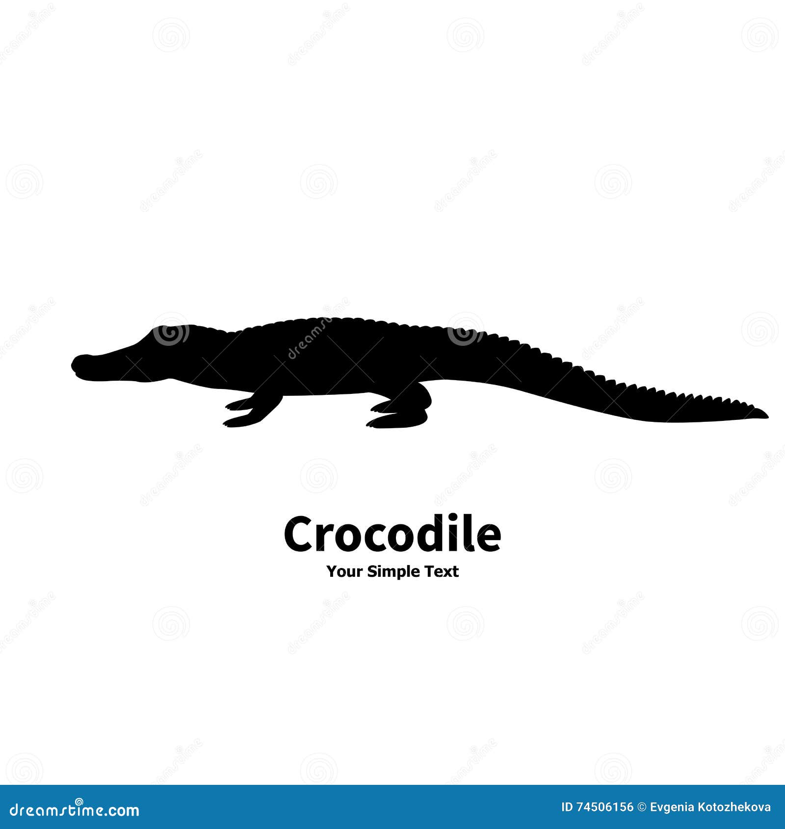 Silhouette Of A Crocodile. Vector Illustration | CartoonDealer.com ...