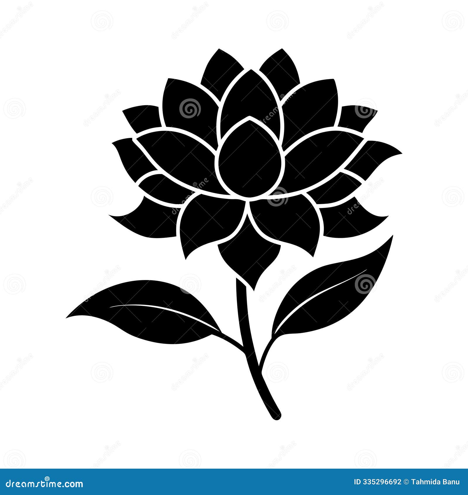 Vector Illustration Silhouette Flower Inline and Outline Stock ...