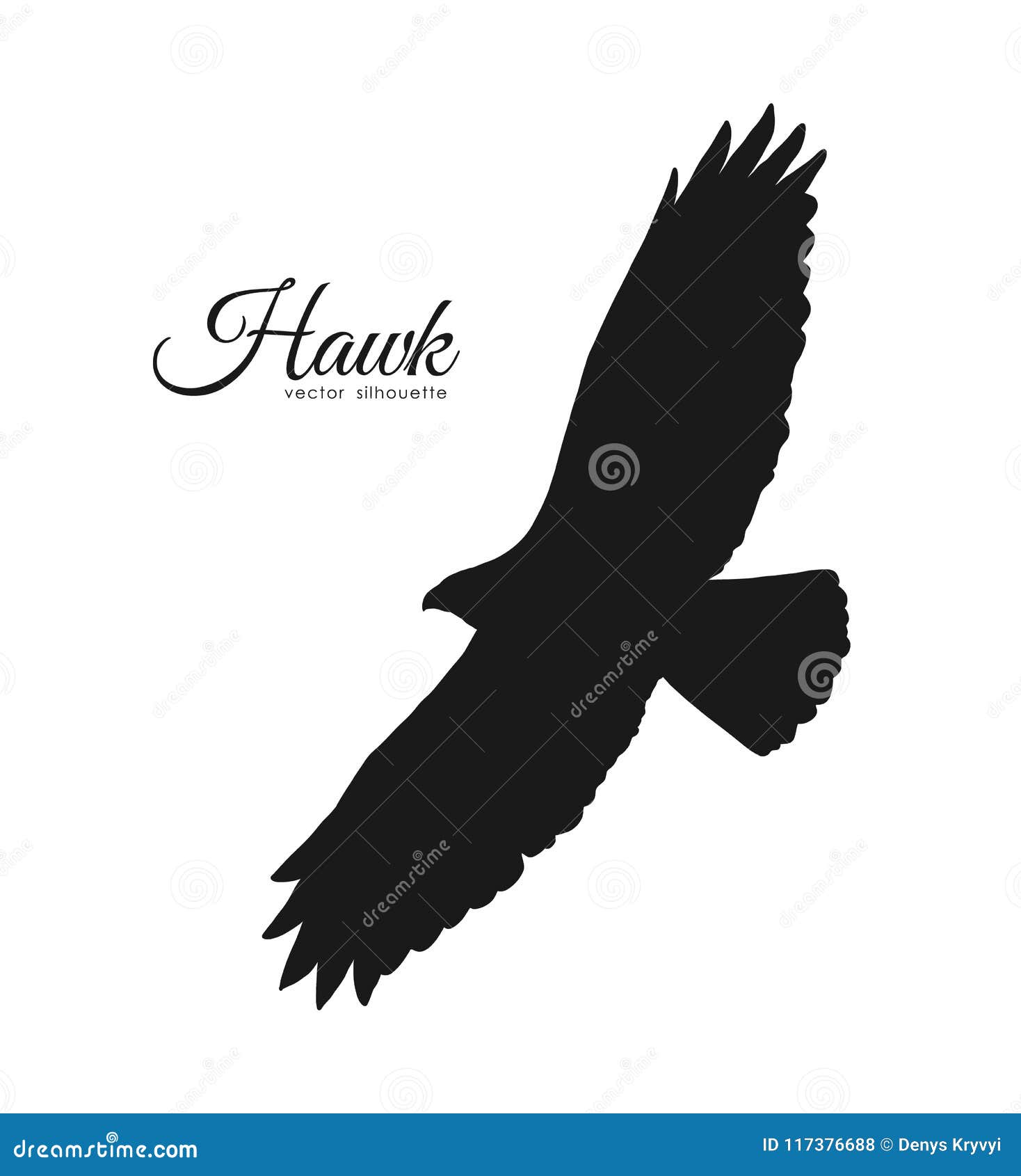 Flying Hawk Outline