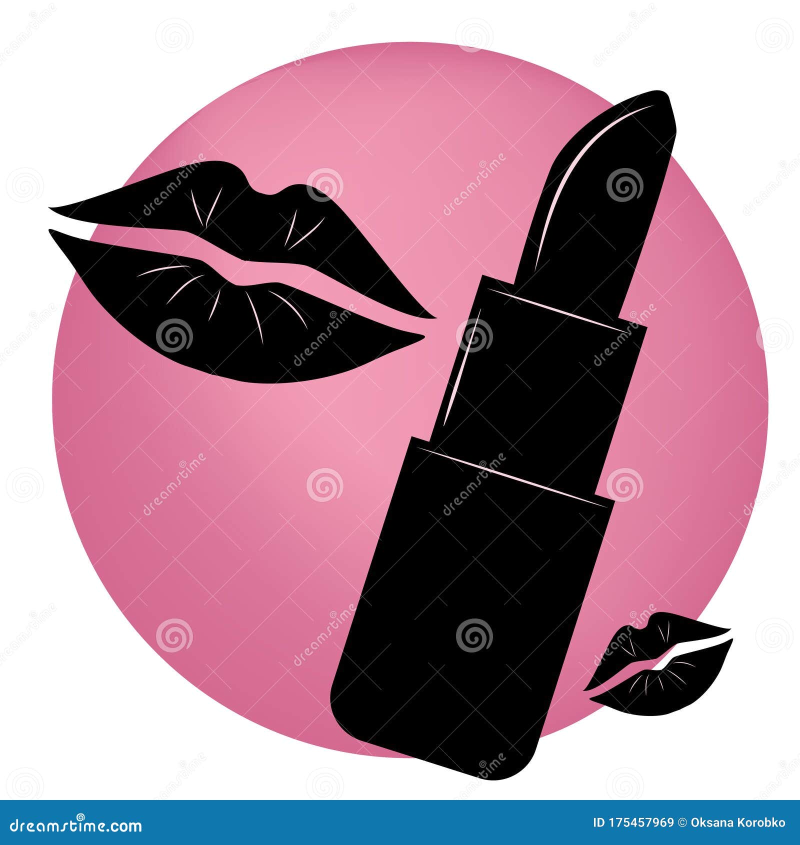 Silhouette Of Lipstick And Lips A Symbol Of A Beauty Salon