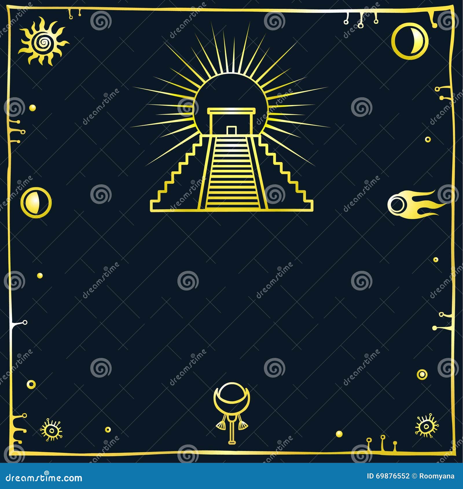 Mexican Pyramid Of Maya Cartoon Vector | CartoonDealer.com #114240613