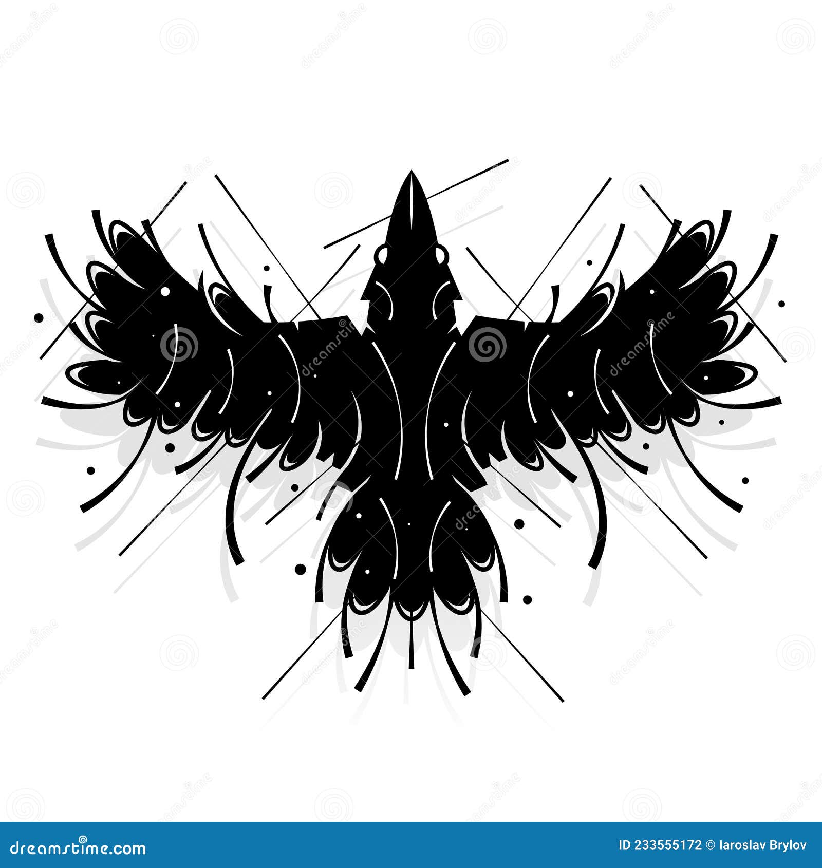Vector Illustration of the Silhouette of a Raven in Grunge Stock Vector ...