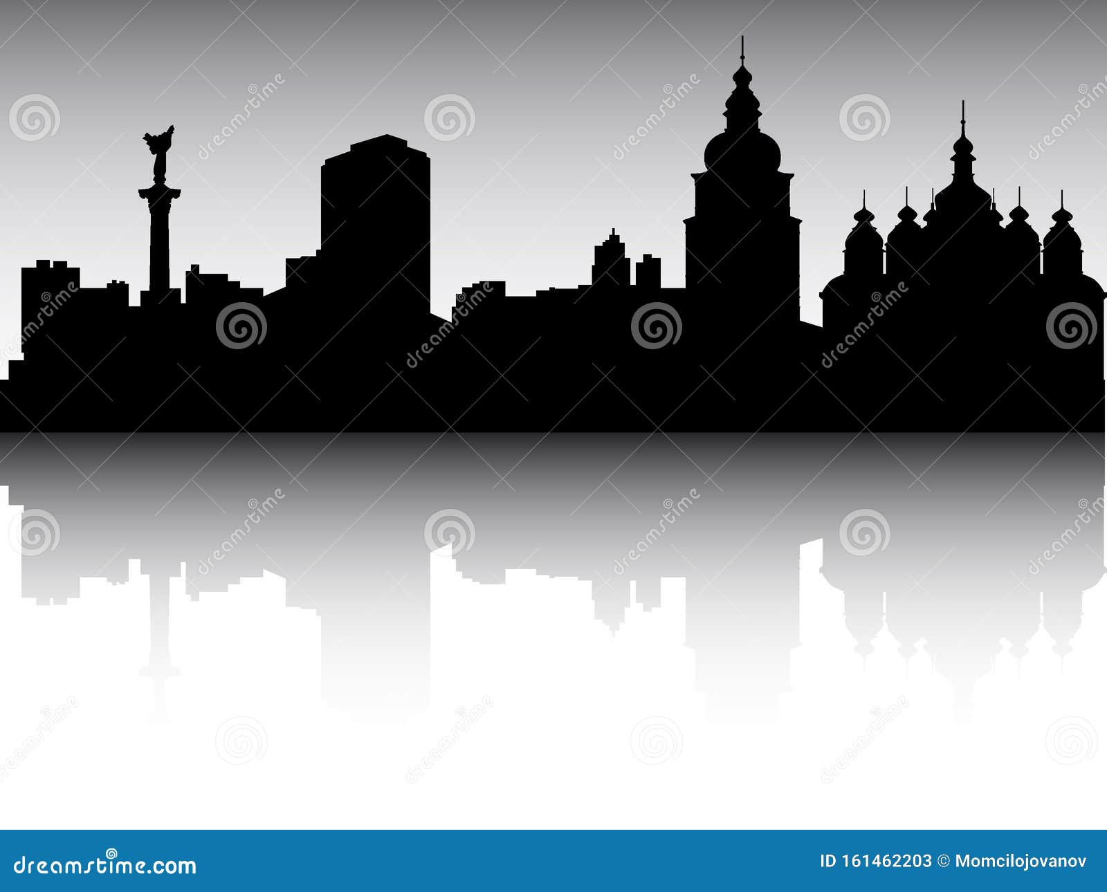 Silhouette Skyline Panorama of Kiev Ukraine Stock Vector - Illustration ...