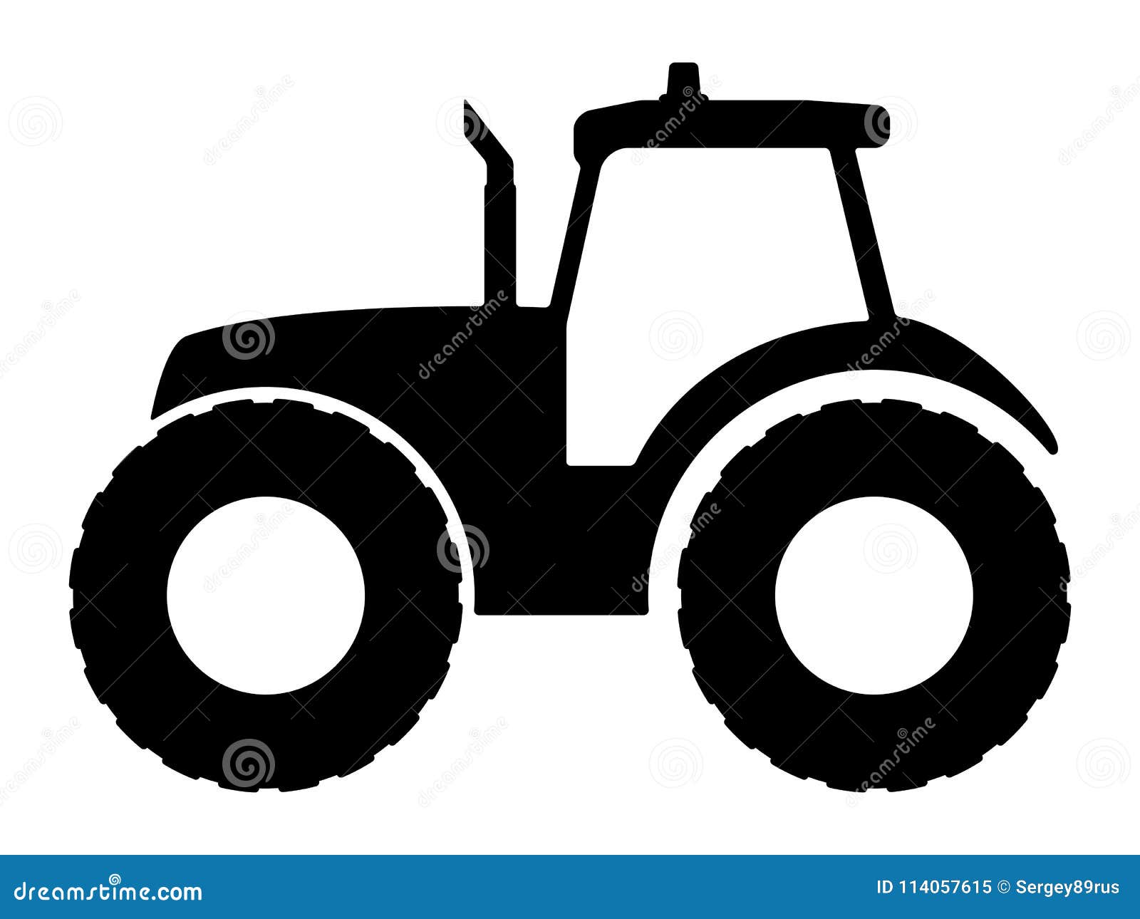 Tractor Silhouette On A White Background. Vector Illustration ...