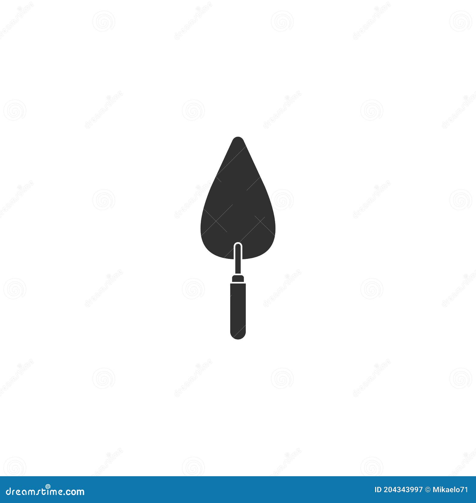 Simple trowel vector stock vector. Illustration of black - 204343997