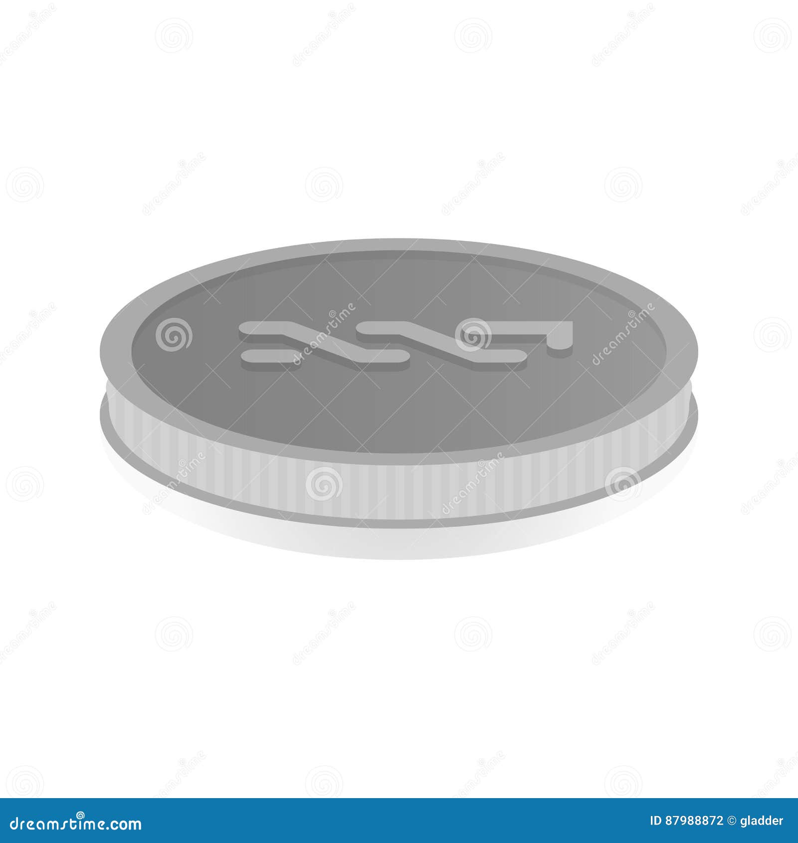 Vector Illustration of a Silver Coin with the Symbol Cryptocurrency Nxt ...