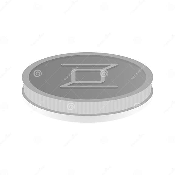 Vector Illustration of a Silver Coin with the Symbol Cryptocurrency ...