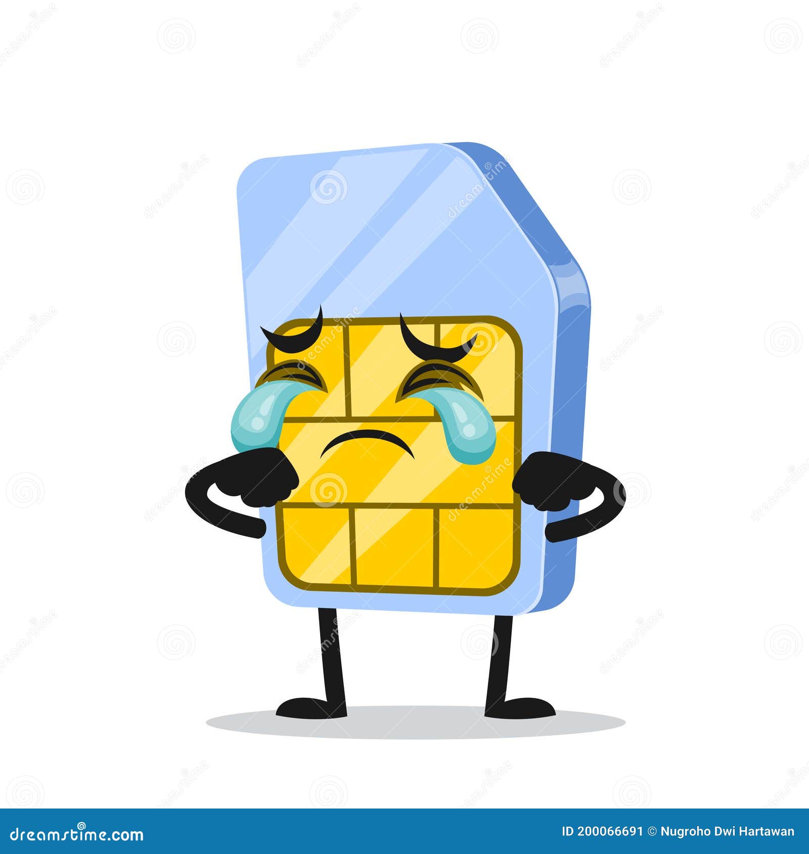 Vector Illustration of Sim Card Mascot or Character Stock Vector ...