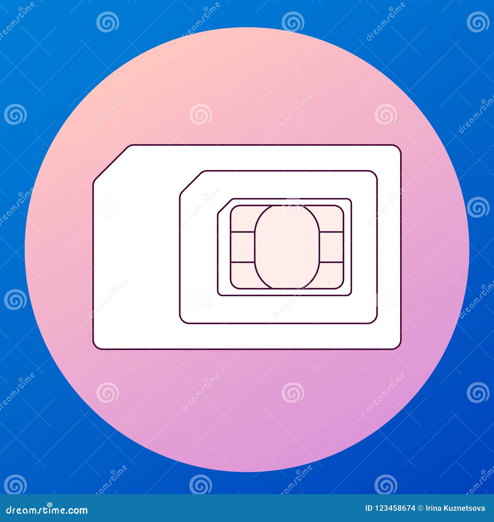 Vector Illustration. SIM Card. Micro, Mini, Nano. Round Icon Fla Stock ...