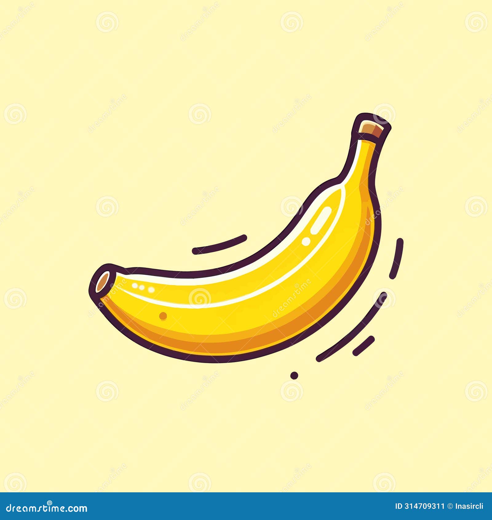 Vector Illustration of a Simple Banana Stock Vector - Illustration of ...
