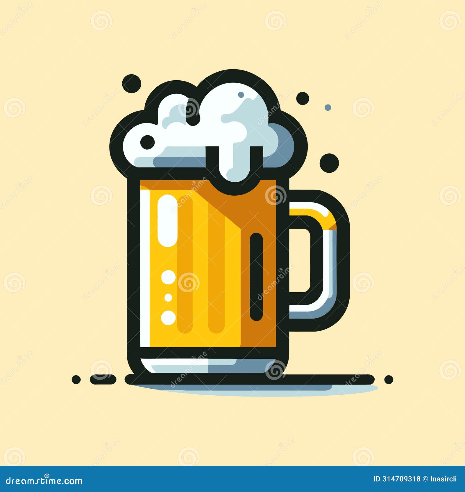 Vector Illustration of a Simple Beer Mug Stock Vector - Illustration of ...