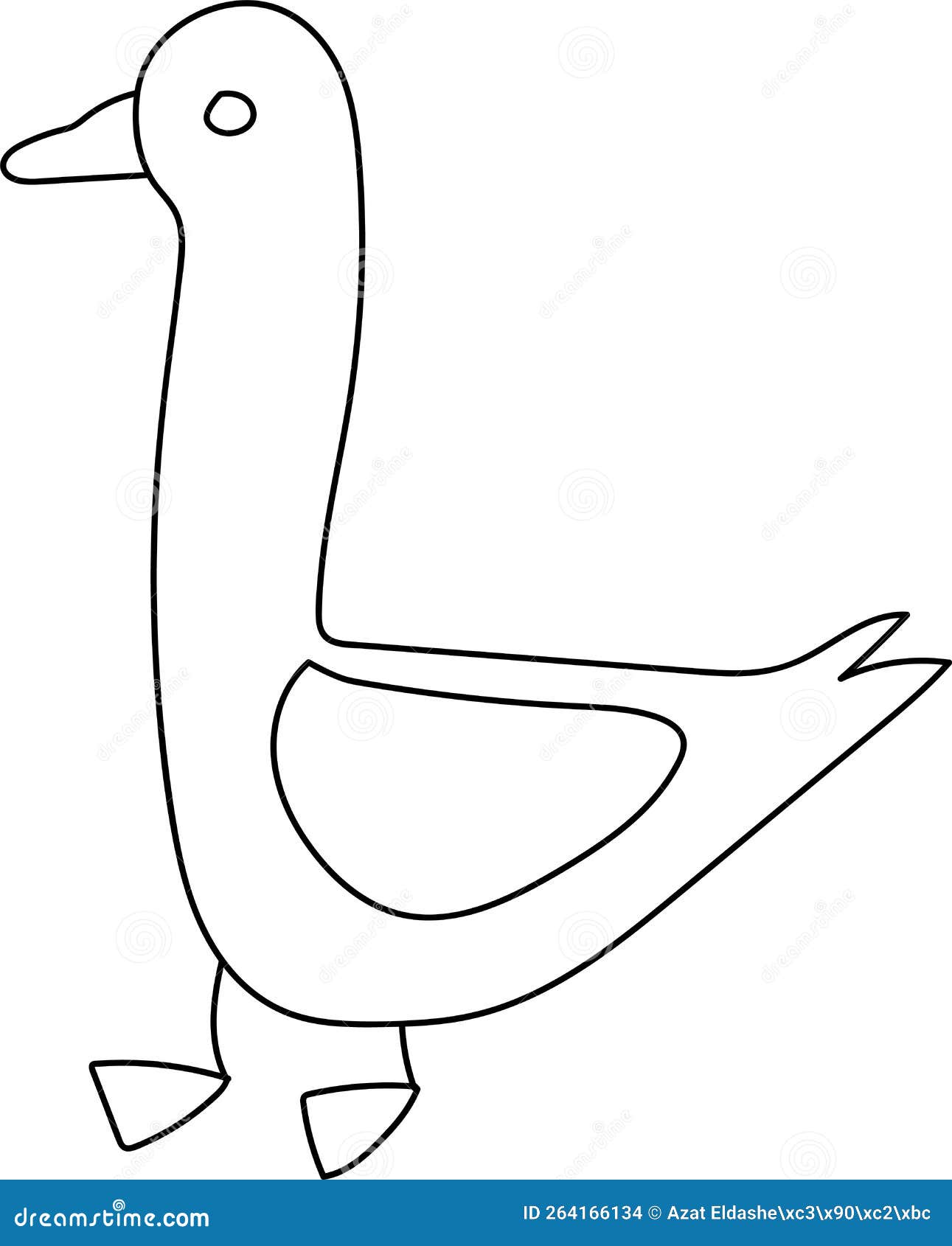 Vector Illustration of a Black Outline Goose Stock Illustration ...
