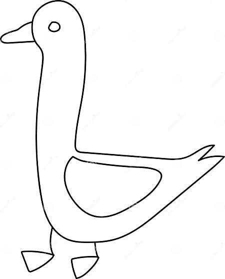 Vector Illustration of a Black Outline Goose Stock Vector ...